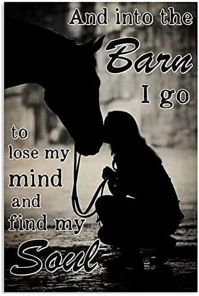 DAOLEG Vintage Woman and Horse and Into The Barn I Go to Lose My Mind ...