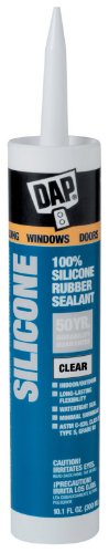 DAP 100% Silicone Rubber Window, Door and Siding Sealant, Clear, 9.8 fl ...