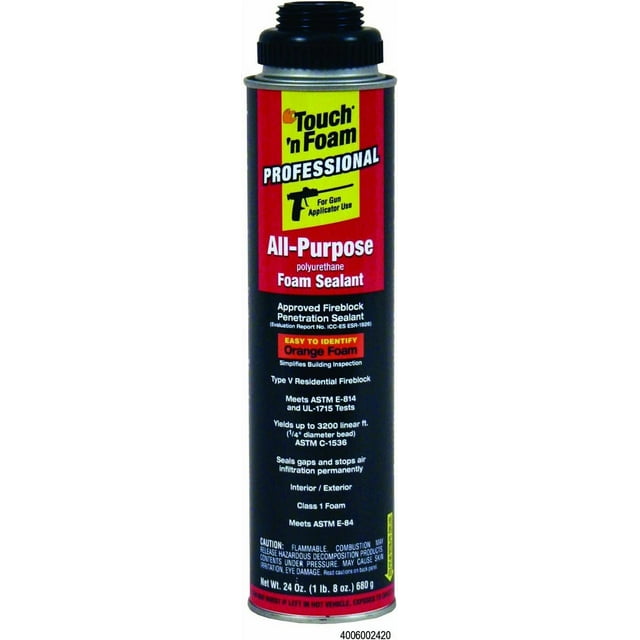 DAP, 24 Oz, Orange, 7565002420 Touch 'n Pro All Purpose Gun Foam ...