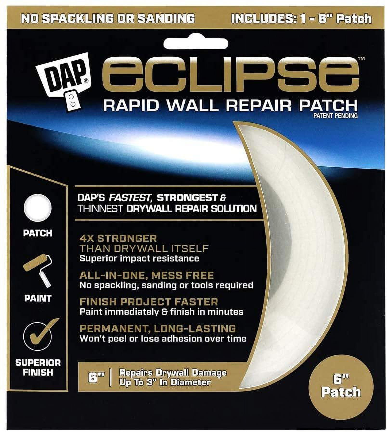 DAP 7079809165 Repair Eclipse Wall Patch, 6 Inch, Clear - Walmart.com