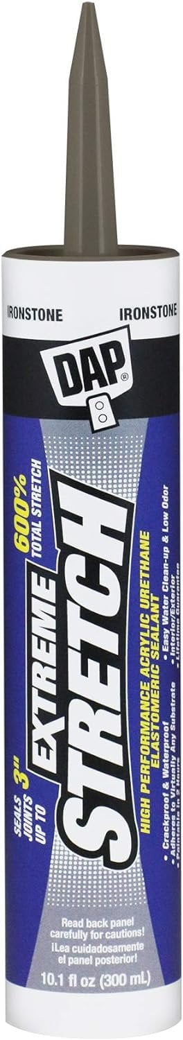 DAP 7079818712 Extreme Stretch Elastomeric Sealant, Iron Stone, 10 ...