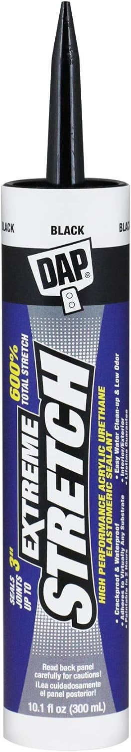 DAP 7079818713 Extreme Stretch Elastomeric Sealant, Black, 10 Ounces ...