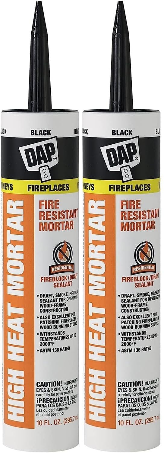 DAP 7079818854 High Heat Mortar Fire Stop Caulk, No Size, Black- Pack ...