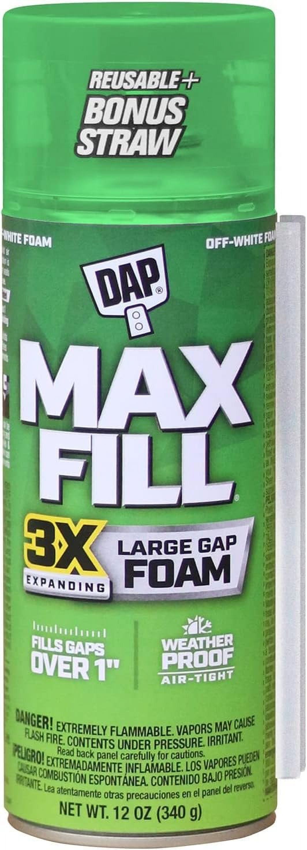 DAP 7565000033 Max Fill Straw Foam, Off White - Walmart.com