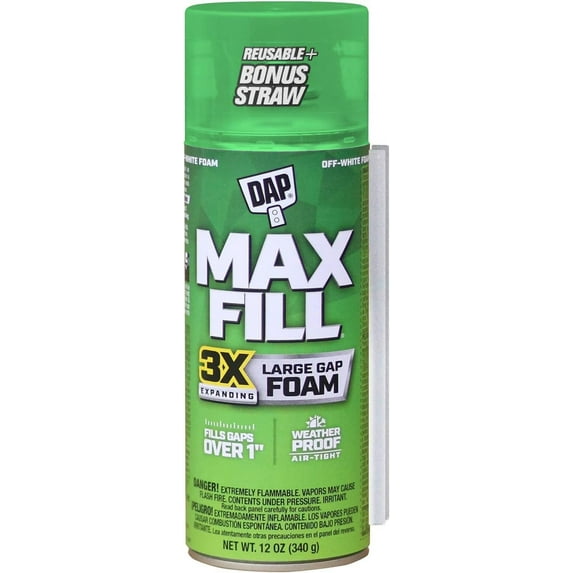 DAP 7565000033 Max Fill Straw Foam, Off White - Walmart.com