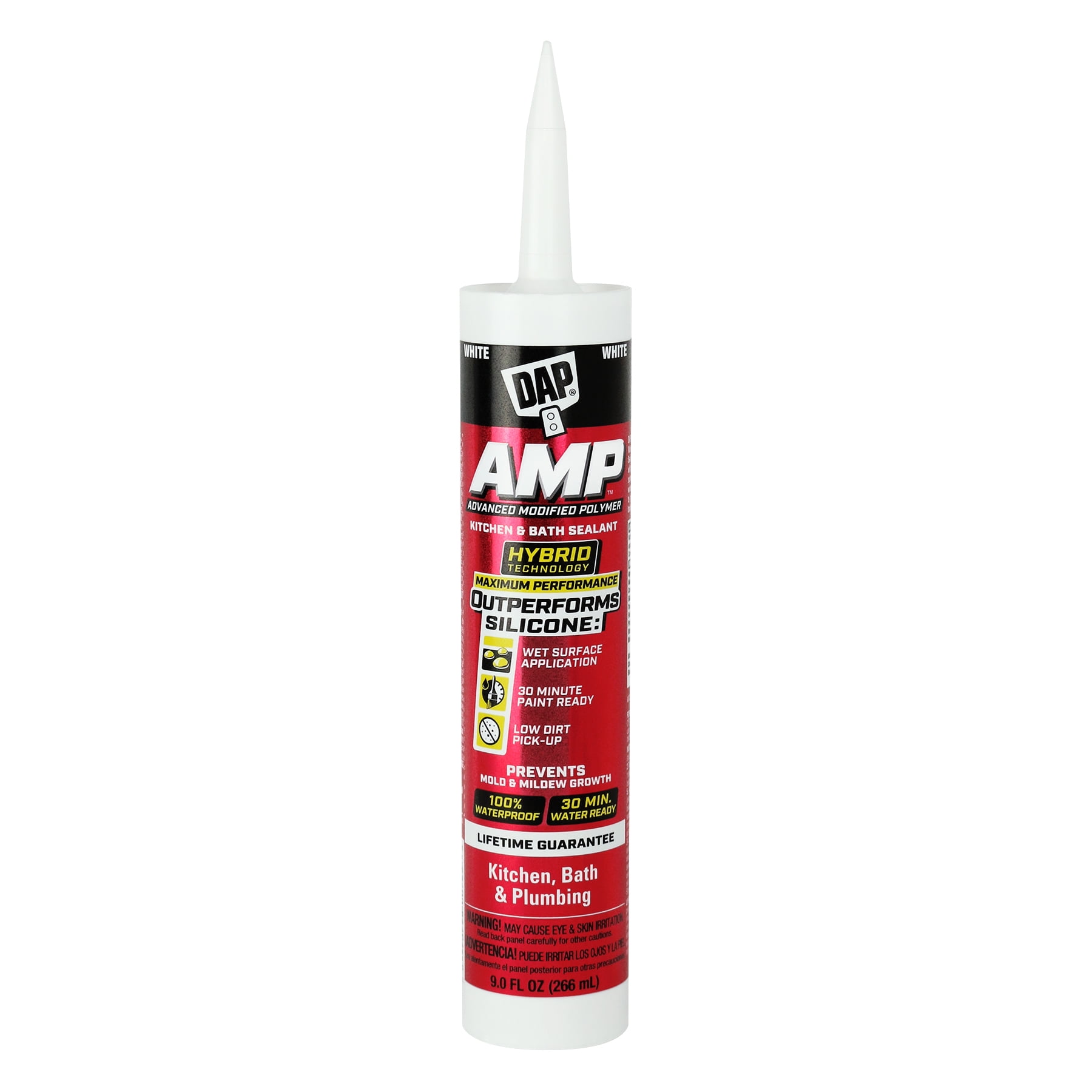 DAP AMP Advanced Hybrid Polymer Caulk Sealant, Paintable, Waterproof, 9 ...
