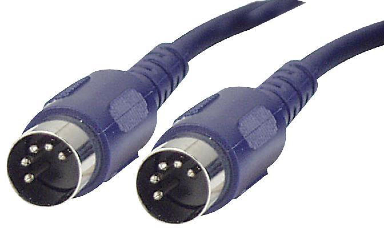 DAP AUDIO - 5 Pin 180 Degree Male to Male DIN Lead, 0.75m Blue ...