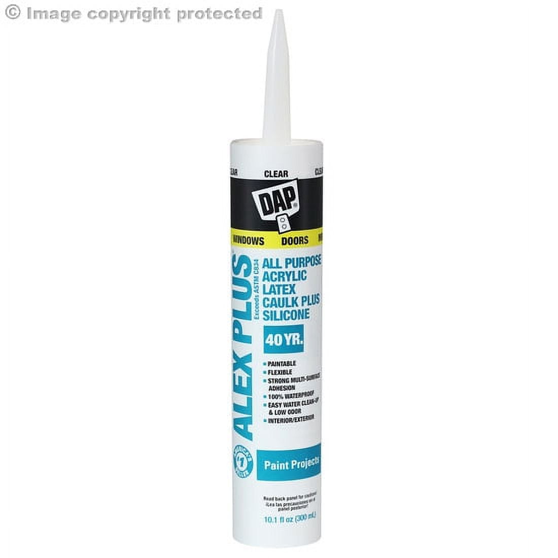 DAP Alex Plus 10.1 oz Clear All Purpose Acrylic Latex Caulk Plus ...