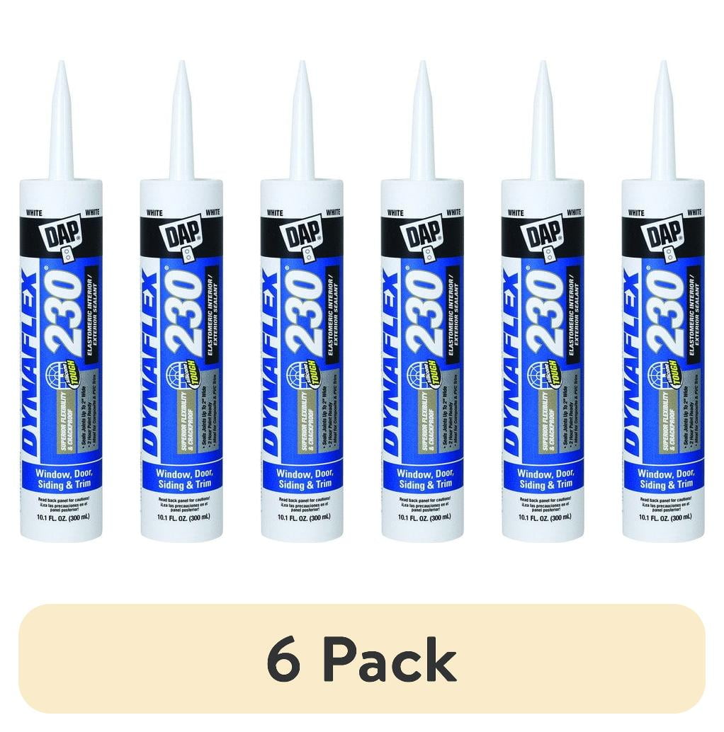 (6 pack) DAP Dynaflex 230 10.1 oz White Premium Elastomeric Sealant ...