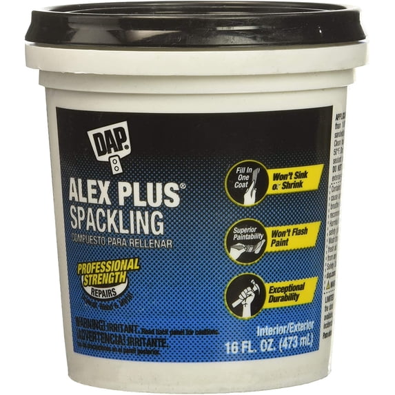 DAP Alex Plus Spackling - All-Purpose Wall Filler, Latex - 16.0 fl oz ...