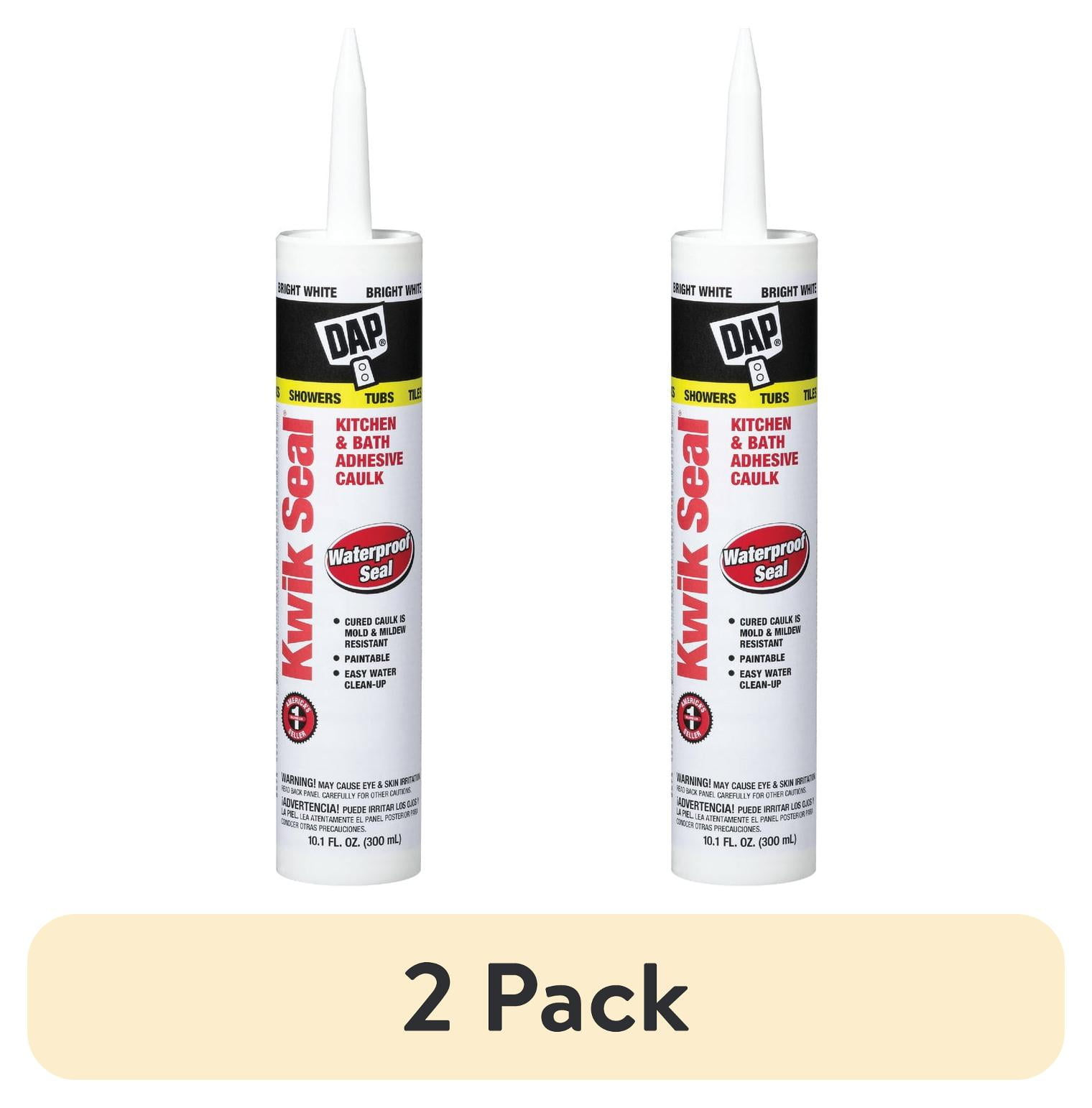 (2 pack) DAP Kwik Seal 10.1 oz White Adhesive Kitchen and Bath Caulk ...
