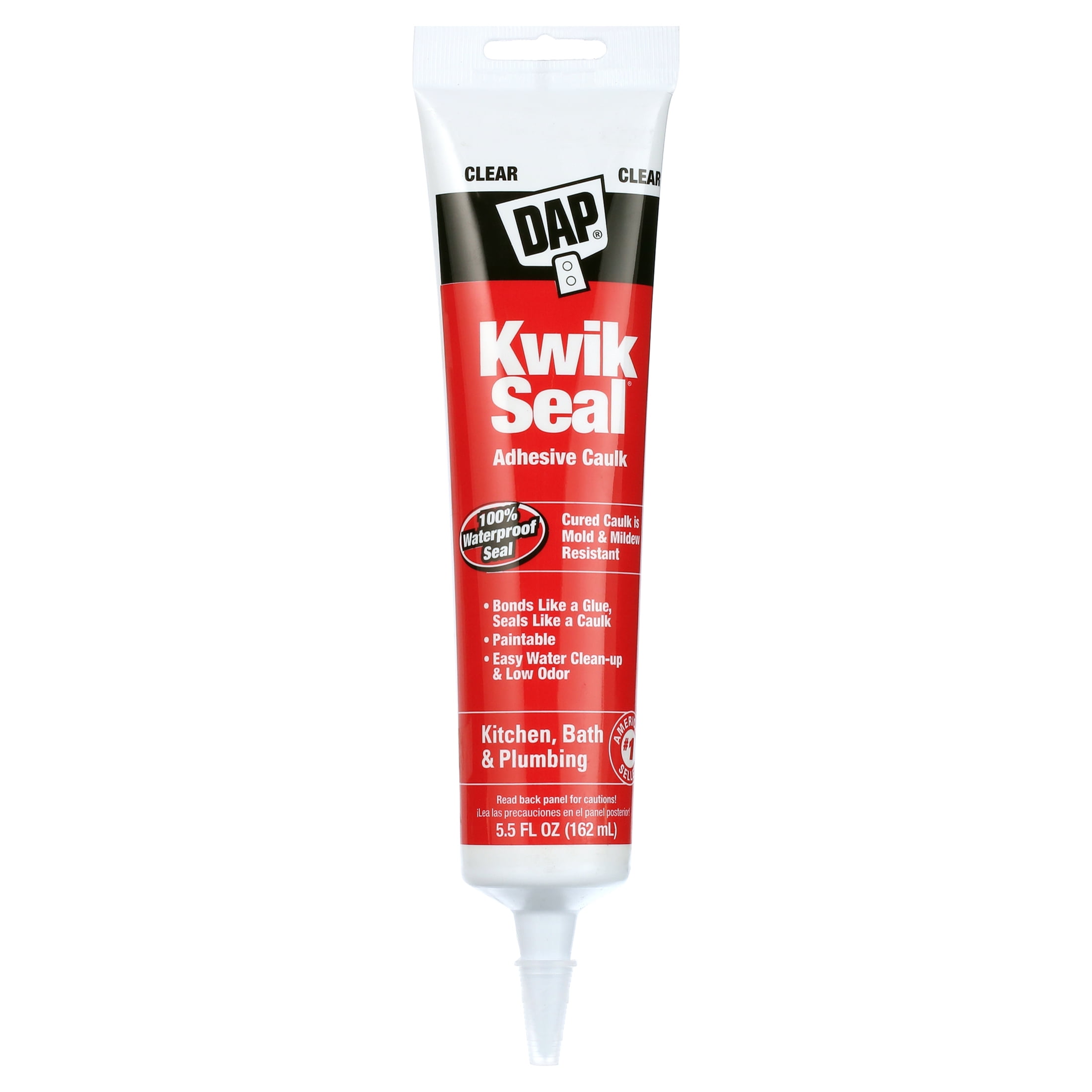 DAP Kwik Seal Clear Acrylic Latex Kitchen and Bath Adhesive Caulk 5.5 ...