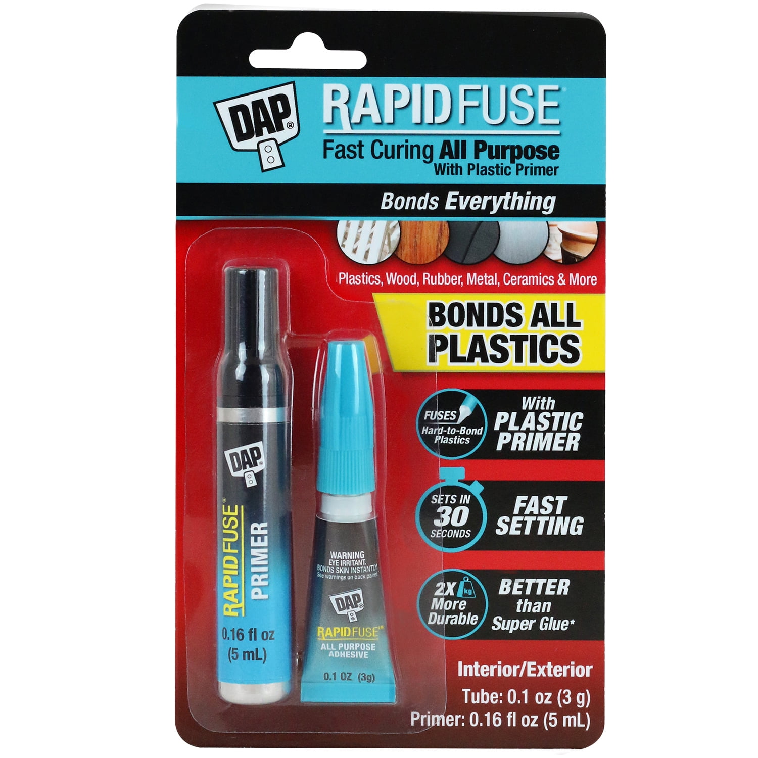 DAP RapidFuse All Purpose Fast Curing Adhesive with Plastic Primer ...