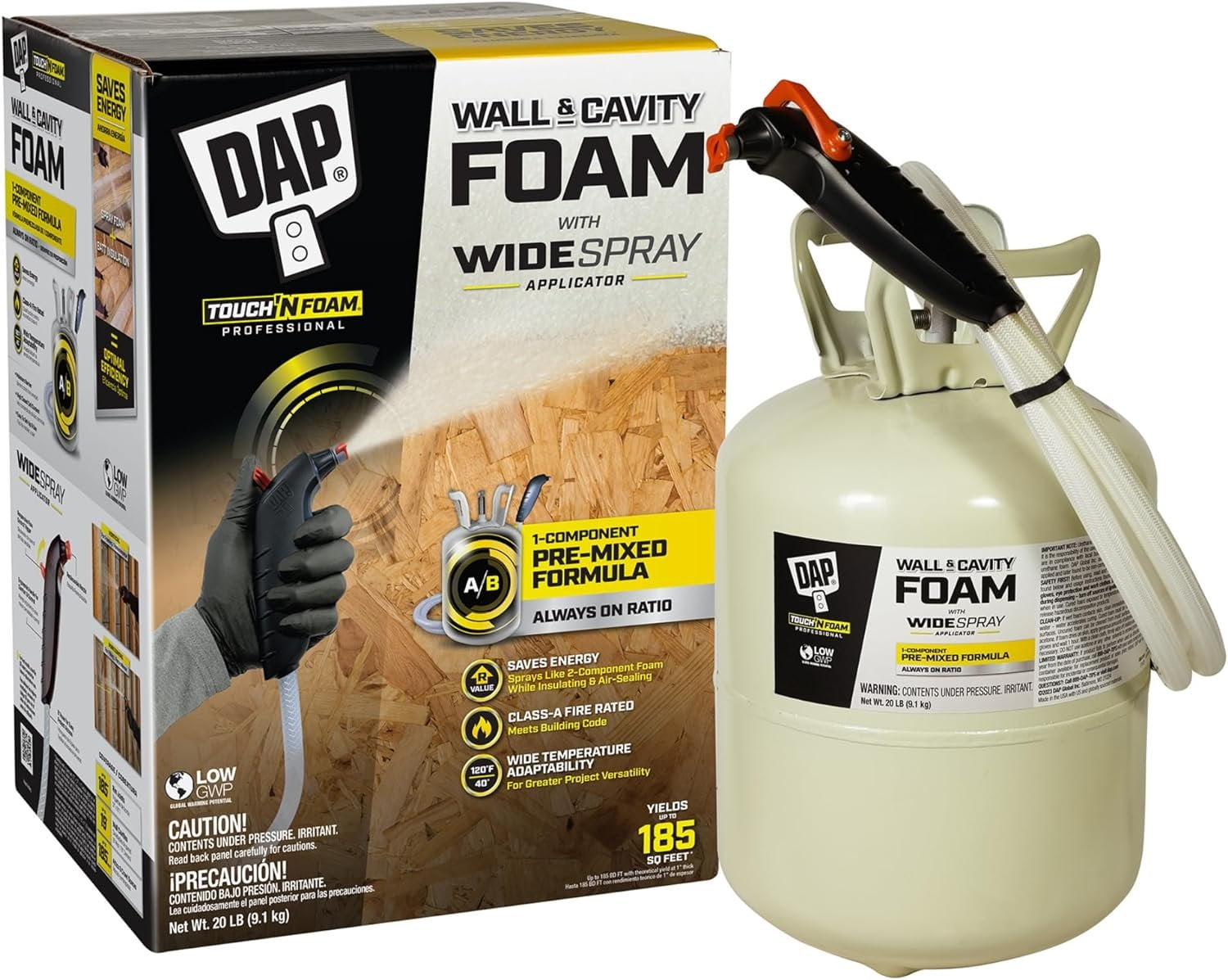DAP Touch 'N Foam Professional Wall & Cavity Spray Foam Sealant: 185 sq. ft. yield / 20 lb ...