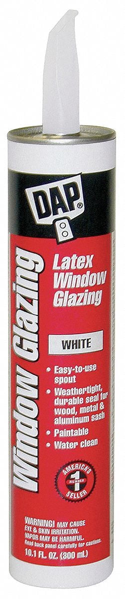 DAP White Window Glazing Caulk, Acrylic, 10.1 oz Cartridge - 12108 ...