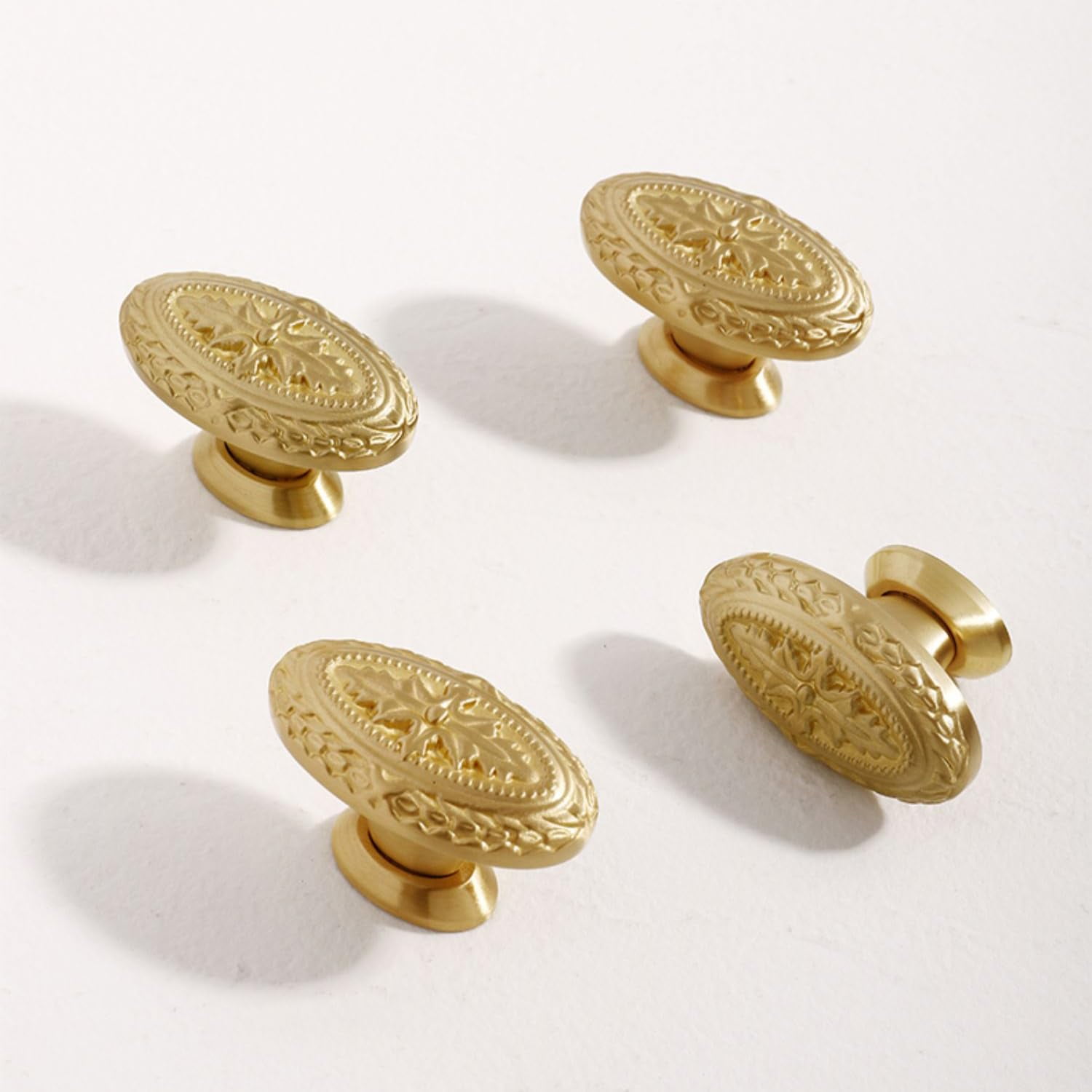 DAPANIY Brass Cabinet Knobs Antique Drawer Knobs, Copper Oval Handles ...