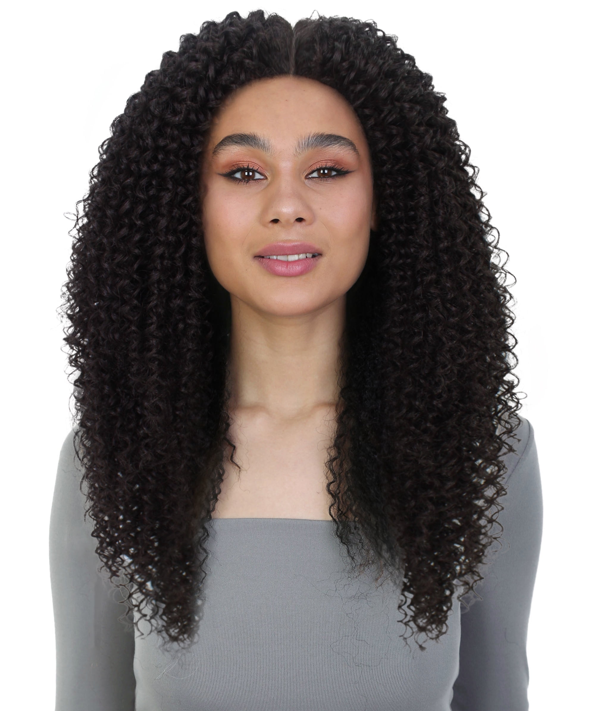 DAPRZIY 22" Curly Synthetic Ringlet Wig 4x4 HD Lace Heat Resistant ...