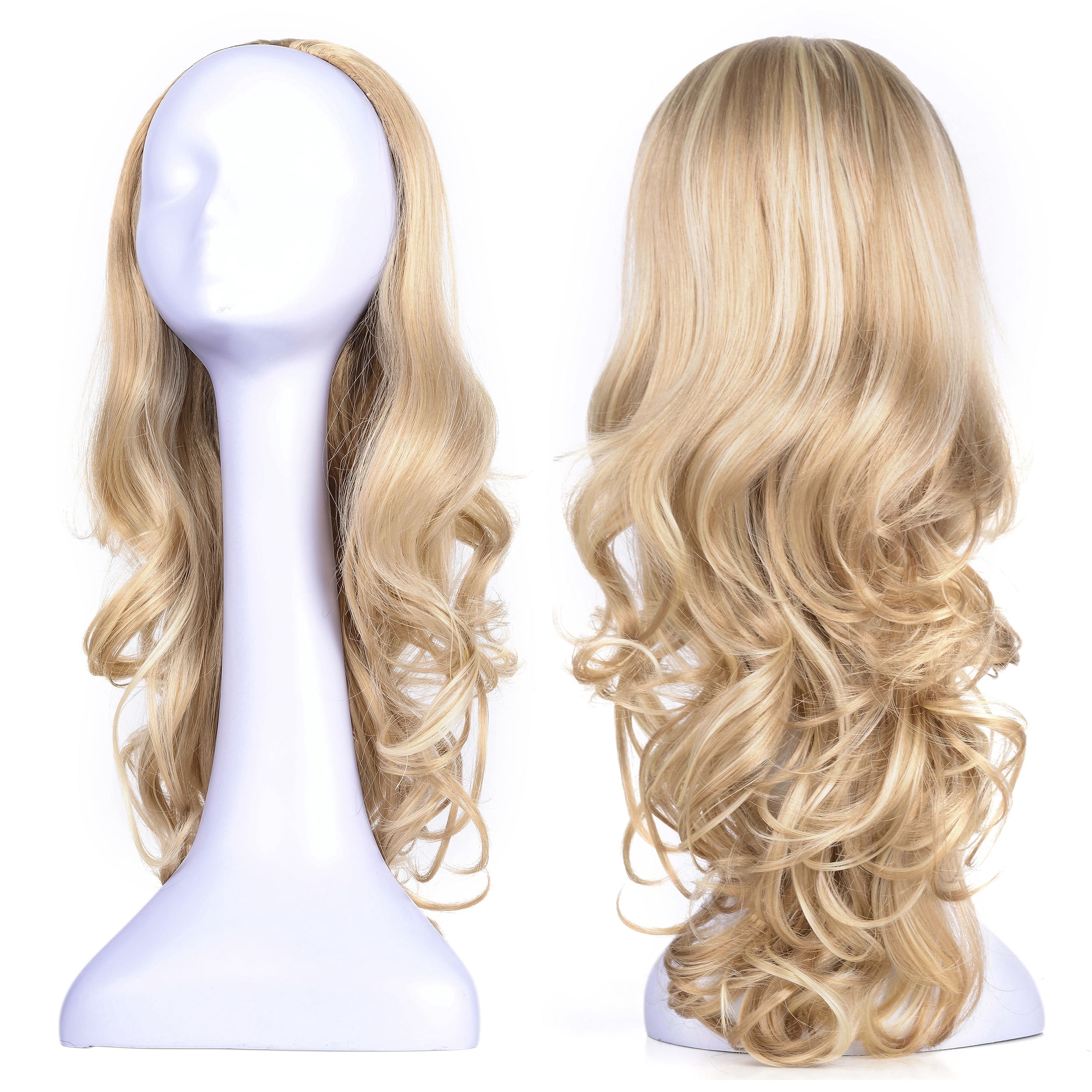 DAPRZIY 23" Curly 3/4 Half Wig Premium Japanese High-Temperature Fiber ...