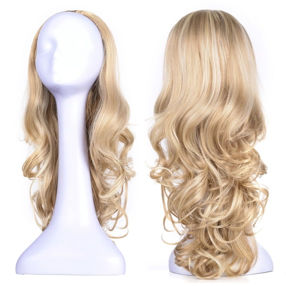 DAPRZIY 23" Curly 3/4 Half Wig Premium Japanese High-Temperature Fiber ...