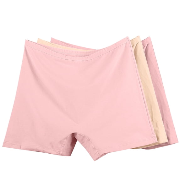 DAPRZIY 3 Pack Women's Boyshorts Plus Size Underwear Solid Color Cotton ...
