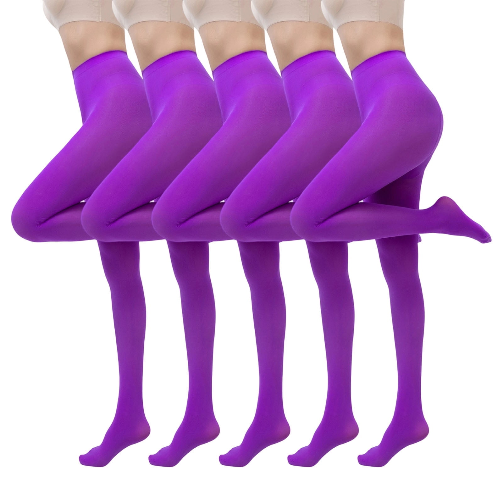 DAPRZIY 5 Pairs Women's Solid Color Tights Soft Opaque Microfiber ...
