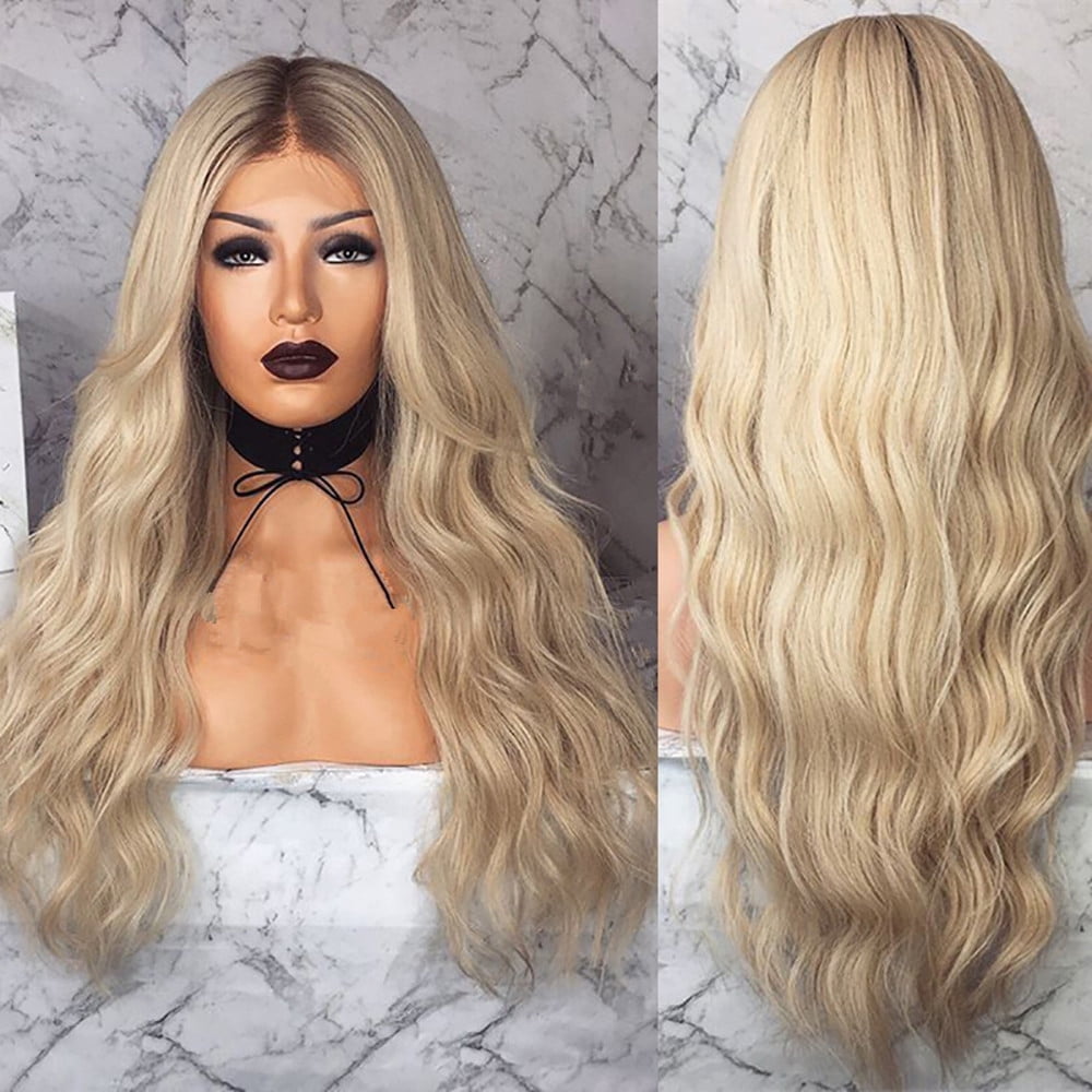 DAPRZIY Long Wavy Wig Synthetic Cosplay for Women Heat Resistance Fiber ...