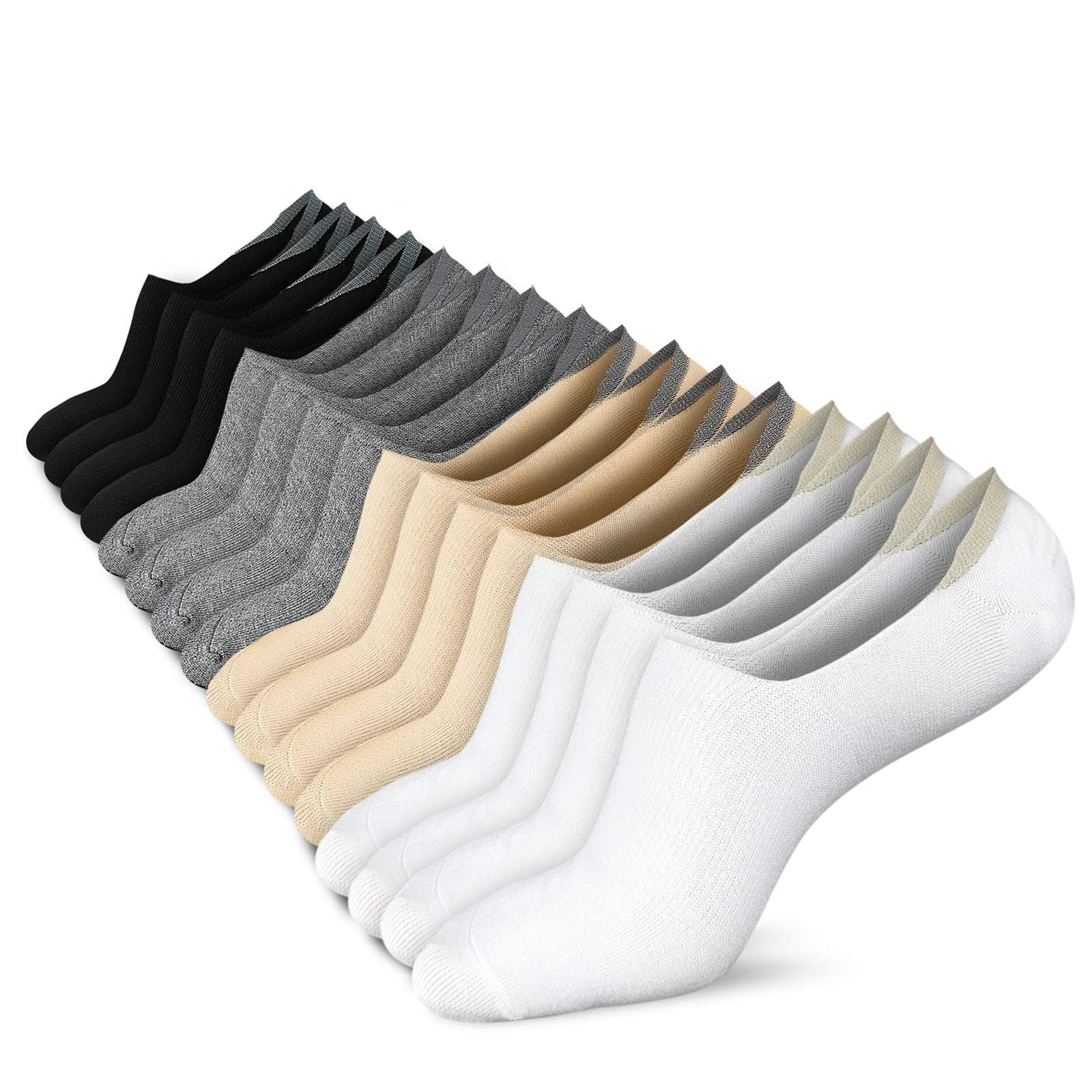 DAPRZIY No Show Socks Women Low Socks Non Slip Flat Boat Line 4/8 Pairs ...