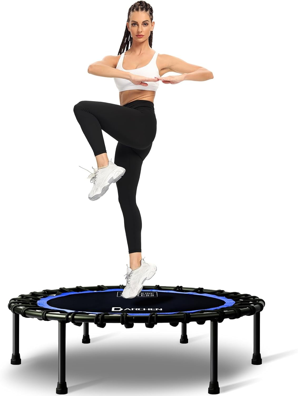 DARCHEN 400LBS Rebounder Trampoline for Adults With Handrail Bar, Small ...