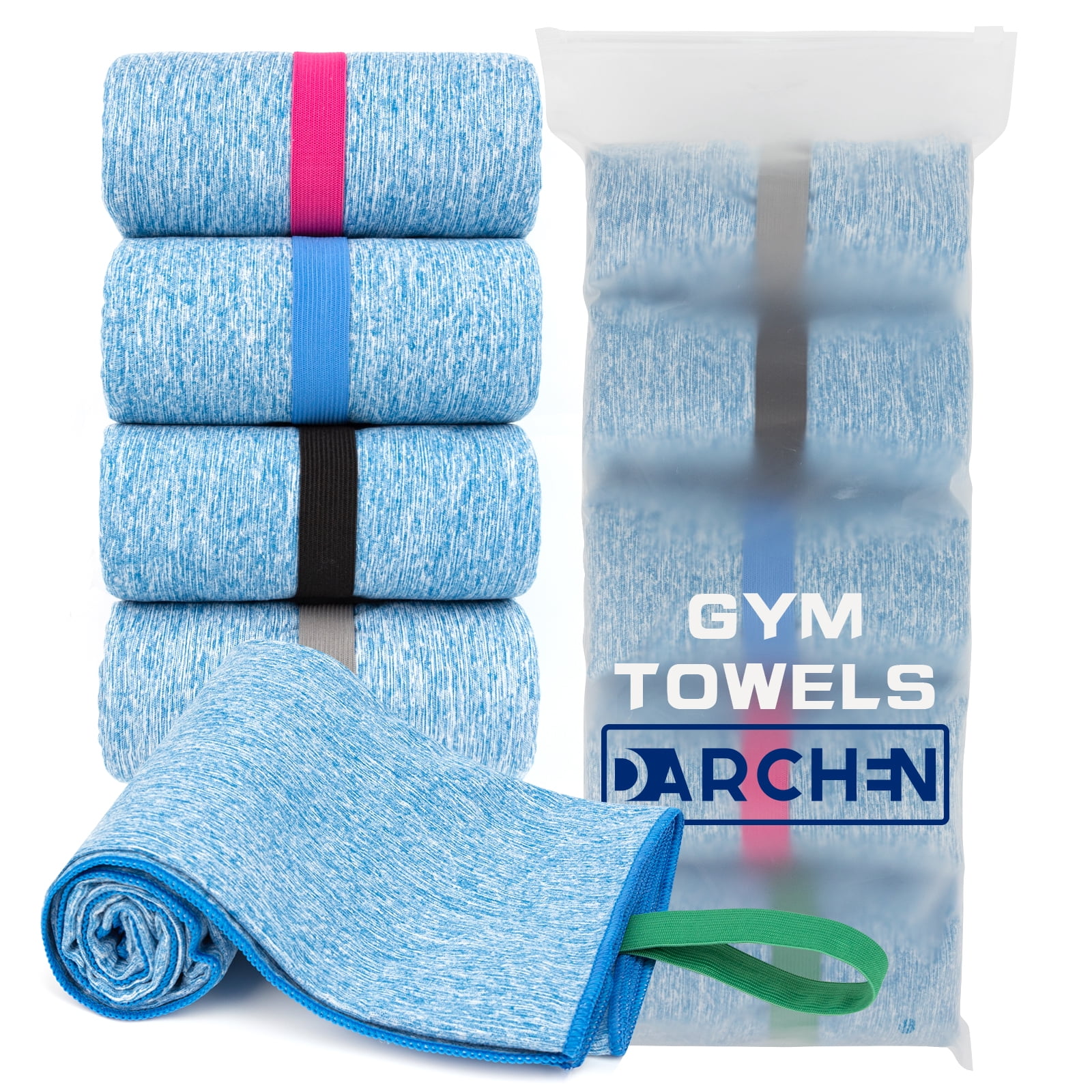 DARCHEN [5 Pack] Gym Towels Accessories for Men, Quick Dry Sweat Towel for Workout Tennis Sports ...