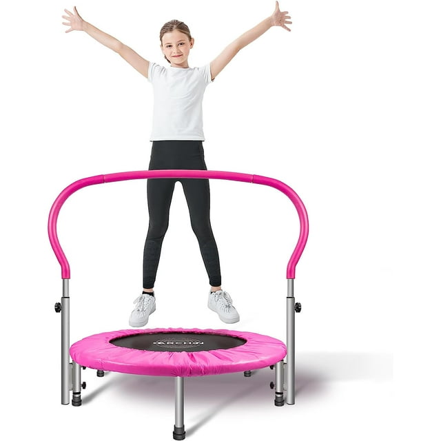 DARCHEN Indoor Small Trampoline for Kids Foldable Mini Trampoline with ...