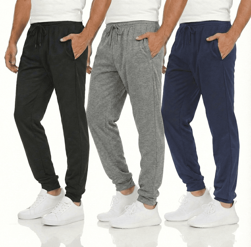 DARESAY Men's Tech Fleece Joggers [3-Pack], Performance Sweatpants ...