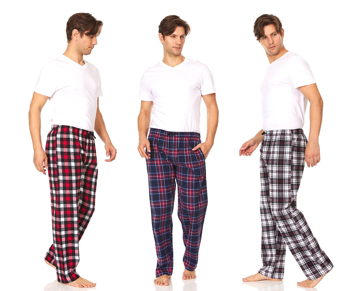 DARESAY 3 Pack: Plaid Pajama Pants For Men – Mens Flannel Pajama Pants - Mens PJ Pants With ...