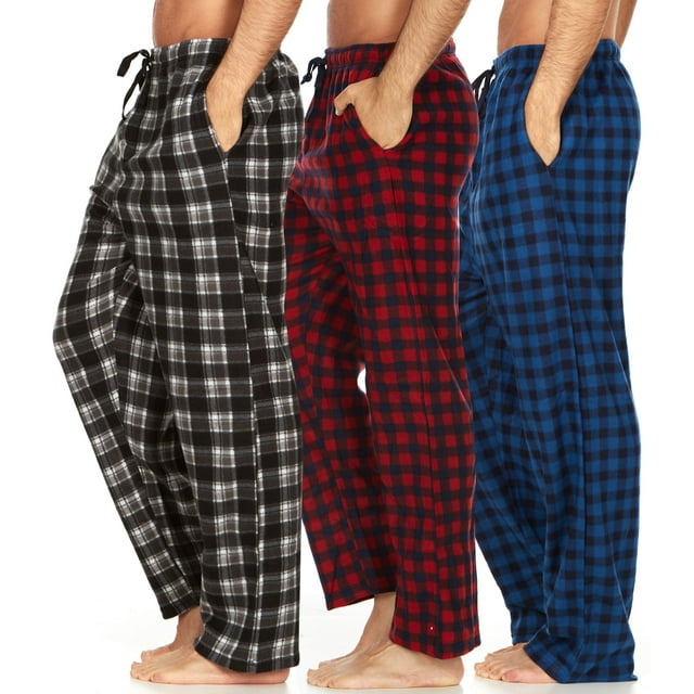 DARESAY Mens 3 Pack Pajama Pants for Men, Microfleece Pajama Pants, Men ...