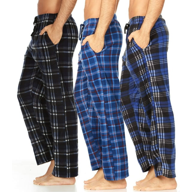 DARESAY Mens 3 Pack Pajama Pants for Men, Microfleece Pajama Pants, Men ...