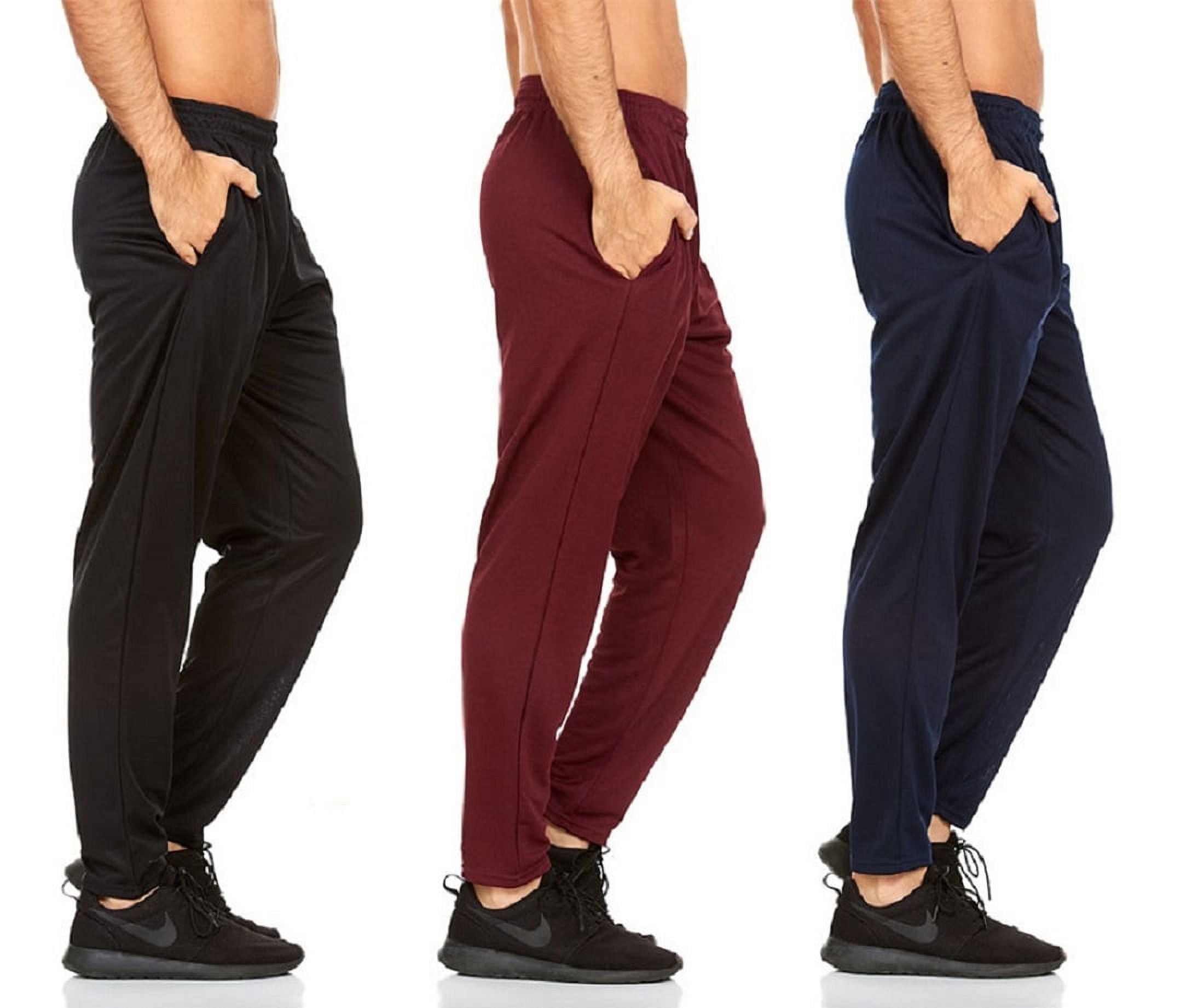 DARESAY Men's Quick-Dry Joggers, Elastic Waist, 2 Pockets, 3-Pack ...
