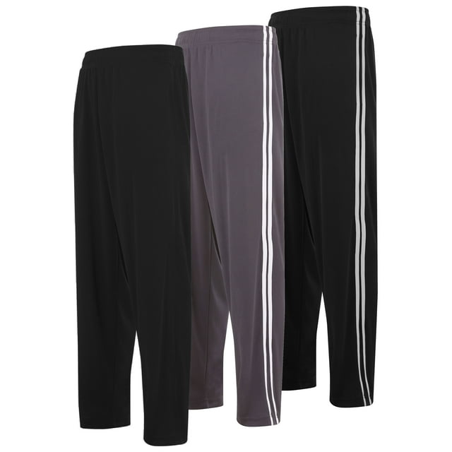 DARESAY Mens 3-Pack Quick-Dry Joggers, Elastic Waist, Two Side Pockets ...