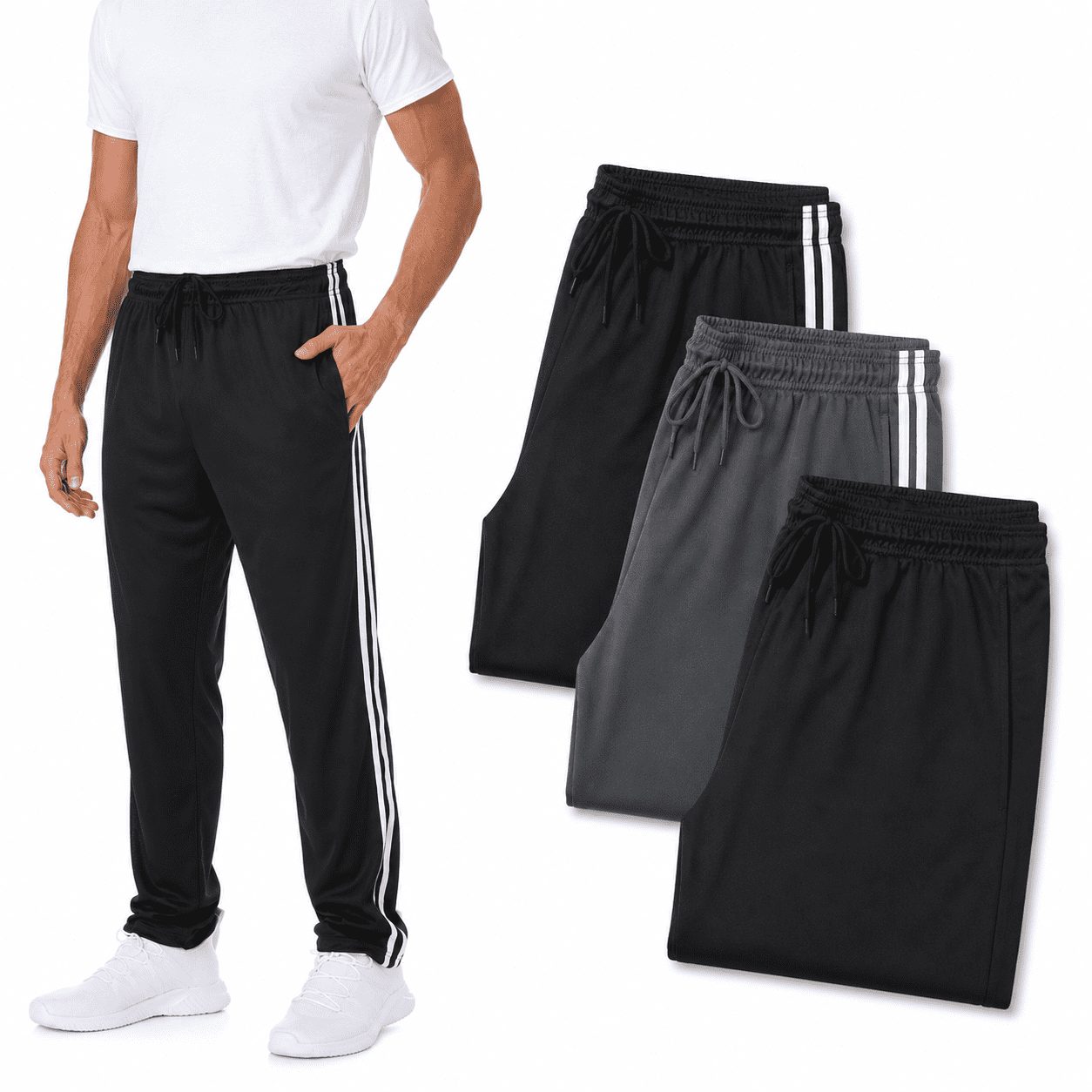 Daresay Men's Joggers, Quick-Dry Mesh Jogging Pants with Elastic Waist ...