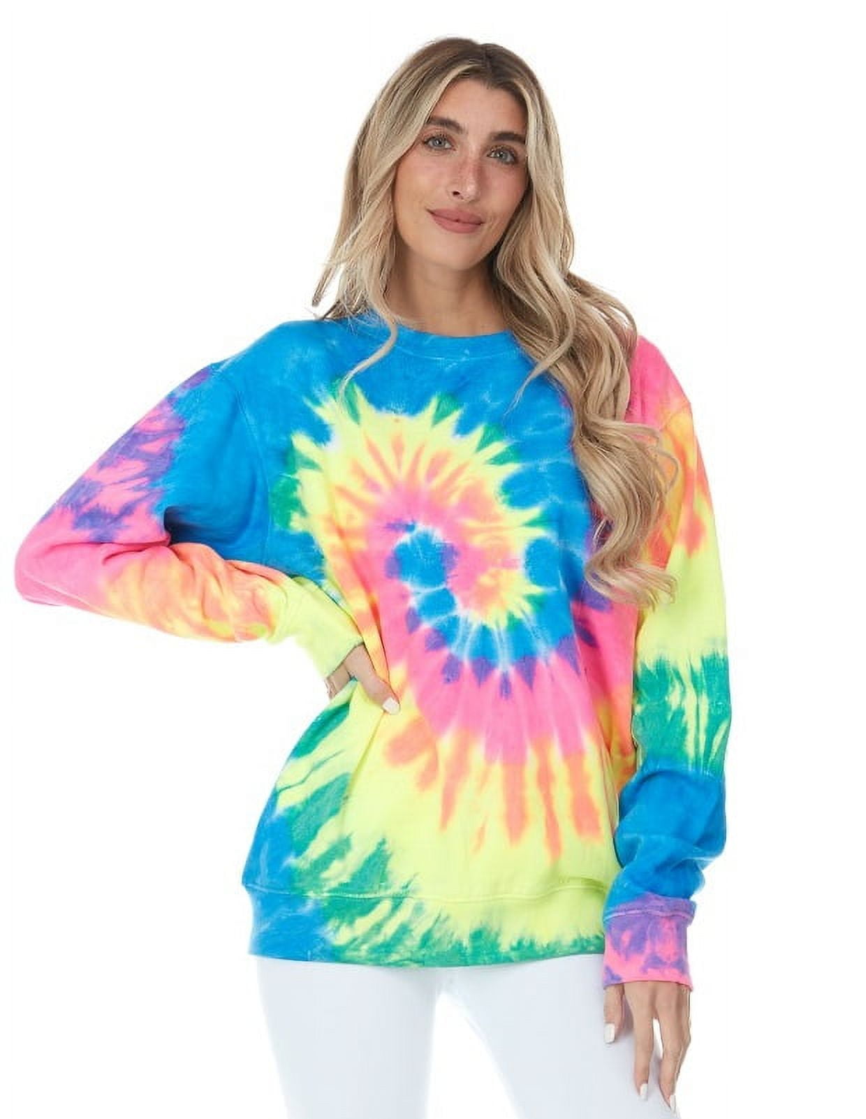 Daresay Womens Tie Dye Pullover Fleece Sweatshirts, Unisex, Sizes Up to ...
