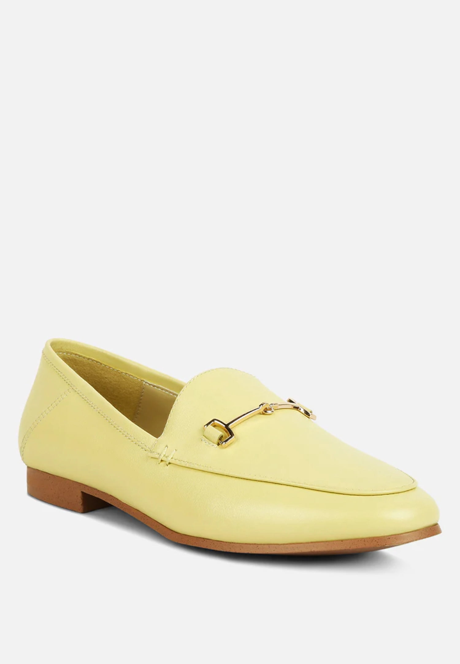 DARETH Horsebit Flat Heel Loafers in Yellow - Walmart.com
