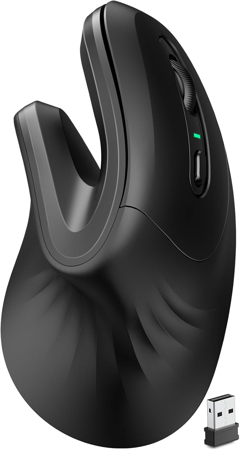 **DAREU Ergonomic Vertical Wireless Mouse – 2.4G Optical, Comfort Grip ...