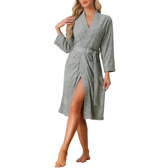 DARING DIVA Bath Robe Durable Luxury Spa Resort Hotel Bathrobe M Gray ...