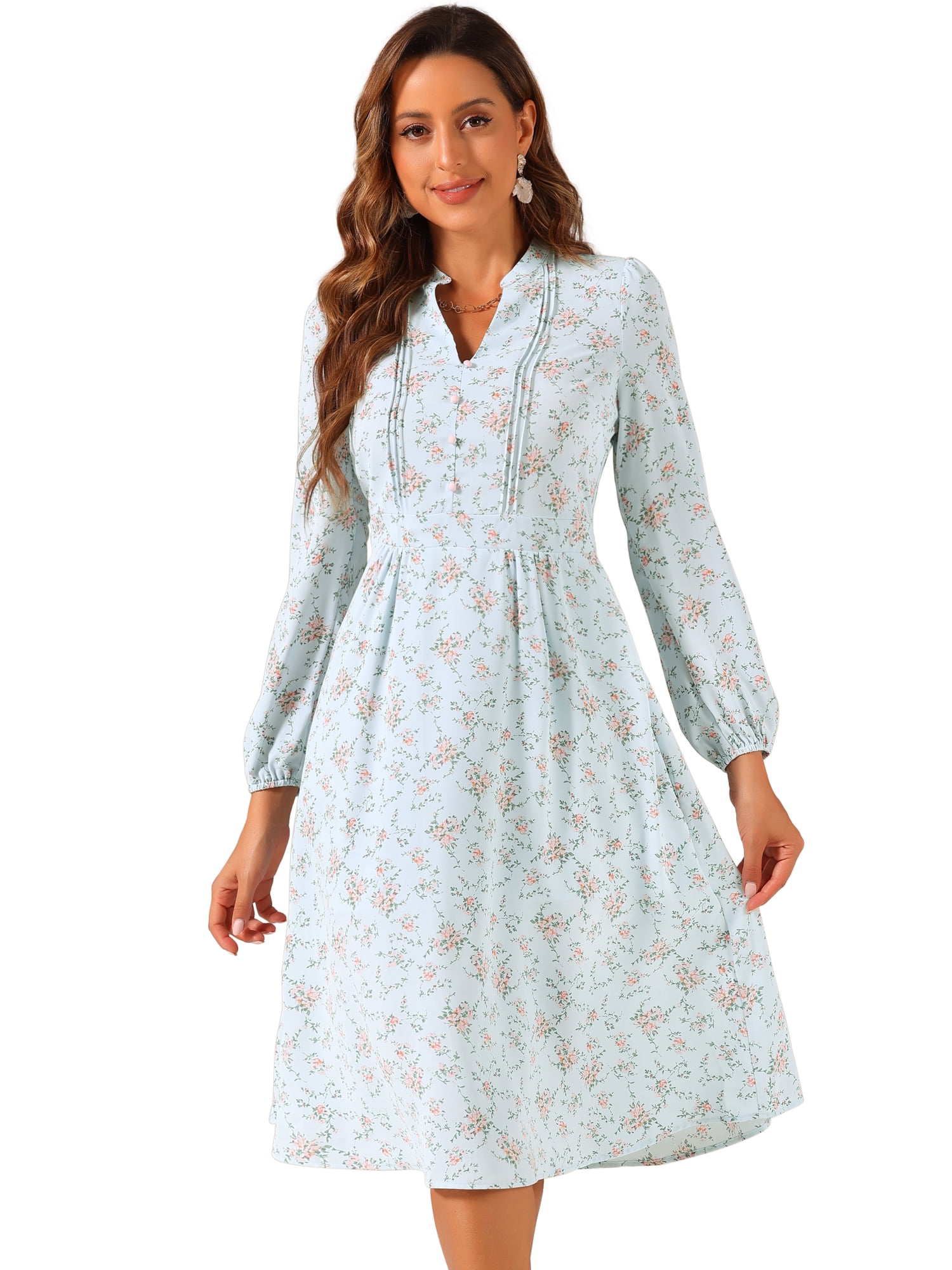 DARING DIVA Button Up Split Long Sleeve Floral Flowy Party Maxi Dress M ...