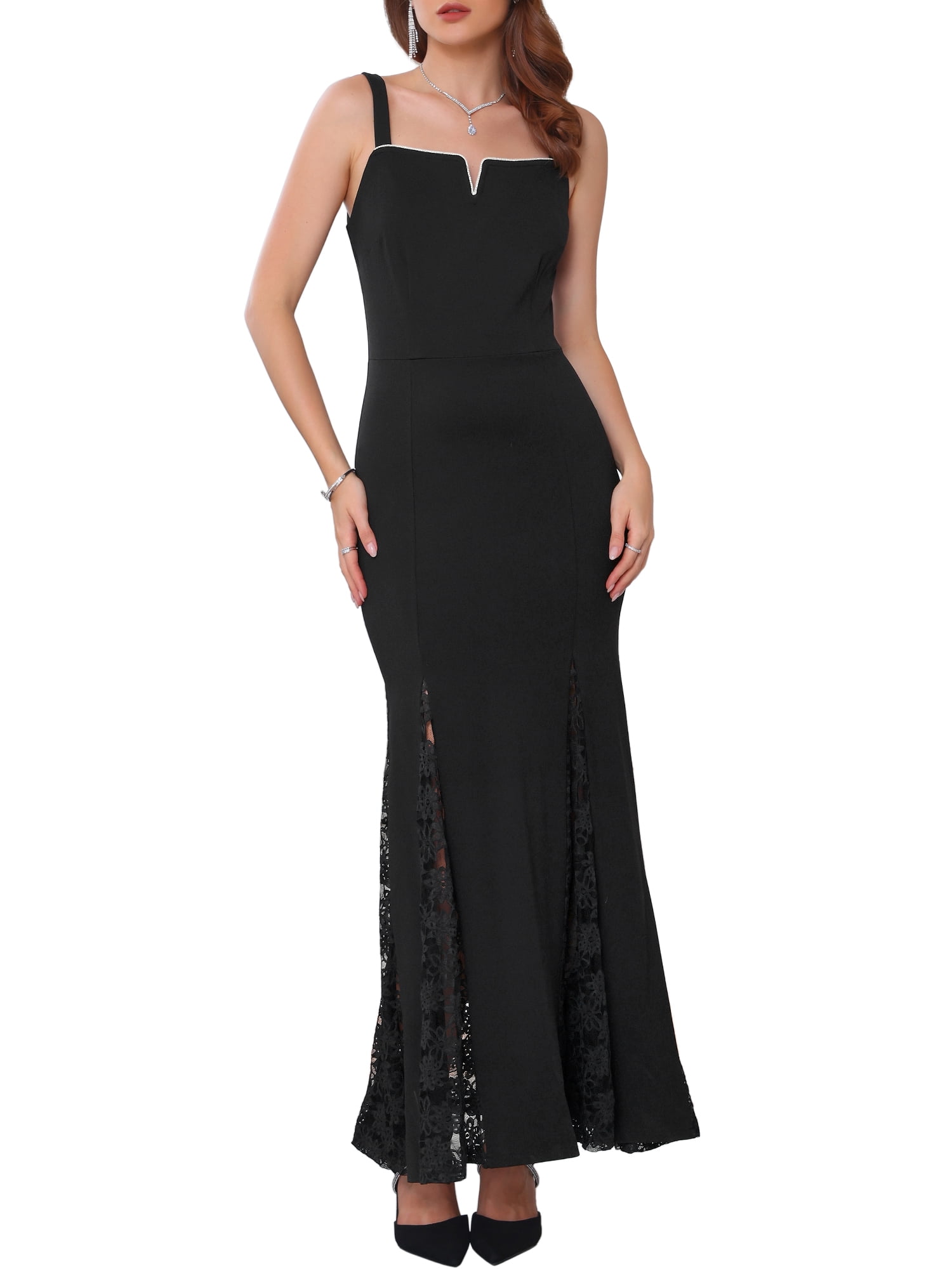 DARING DIVA Cocktail Maxi Bodycon Lace Hem Formal Dress XL Black ...