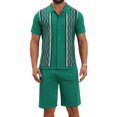 DARING DIVA Men's 2 Pieces Sets Summer Polo Shirt & Shorts Printed Knit ...