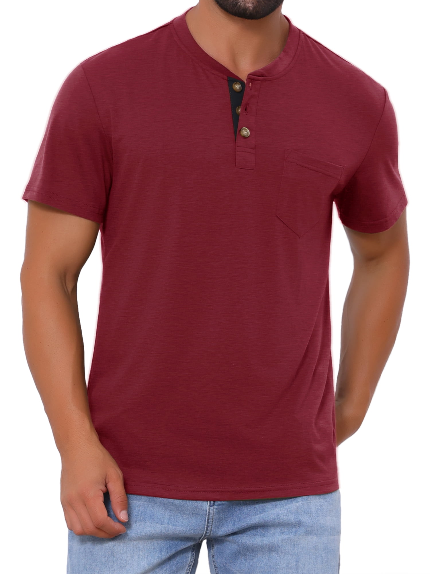 DARING DIVA Men's Casual Summer Short Sleeves Button Henley Basic Tee ...