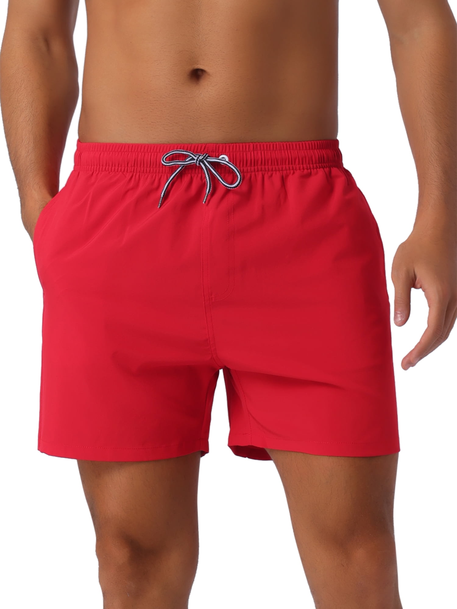 DARING DIVA Men's Drawstring Waist Side Pockets Mesh Lining Beach Swim ...