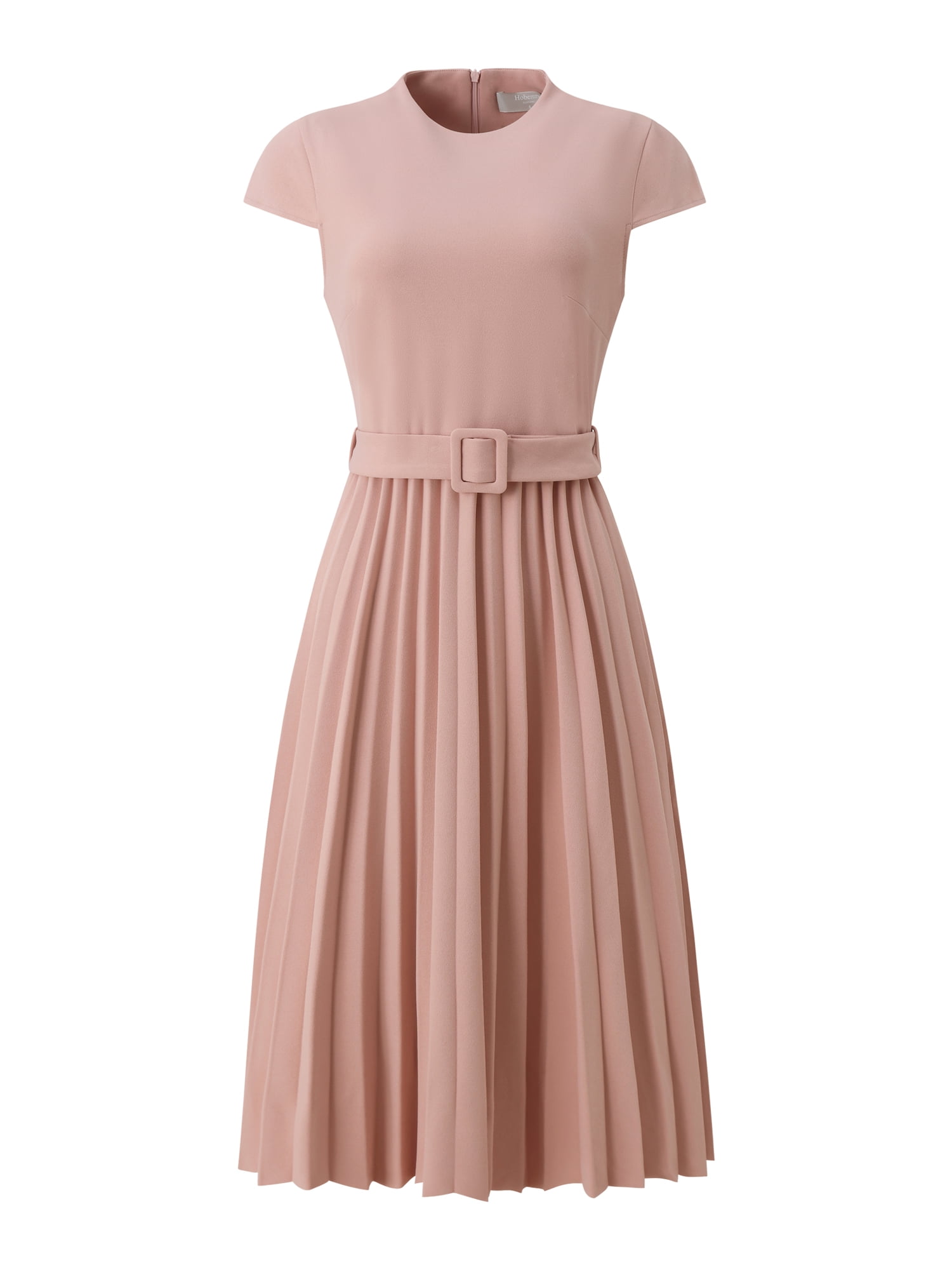 DARING DIVA Mock Neck Cap Sleeve Belted A-Line Dress 2XL Pink - Walmart.com