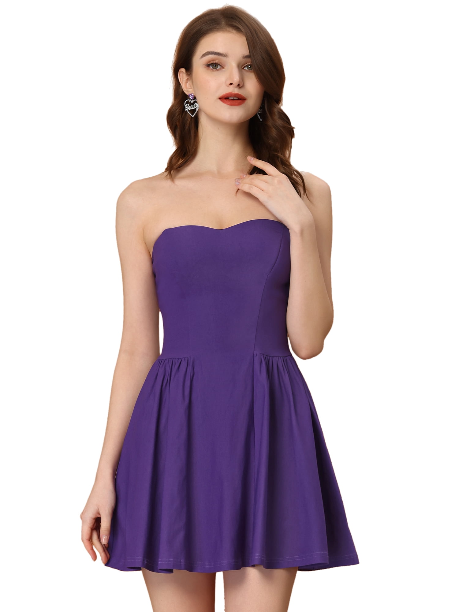DARING DIVA Party Mini Strapless Sweetheart Neck Christmas Mini Dress ...