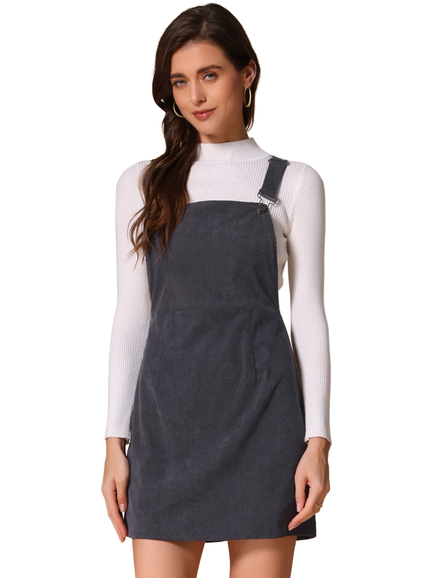 DARING DIVA Women's Adjustable Strap Pinafore Bib Corduroy Overalls ...