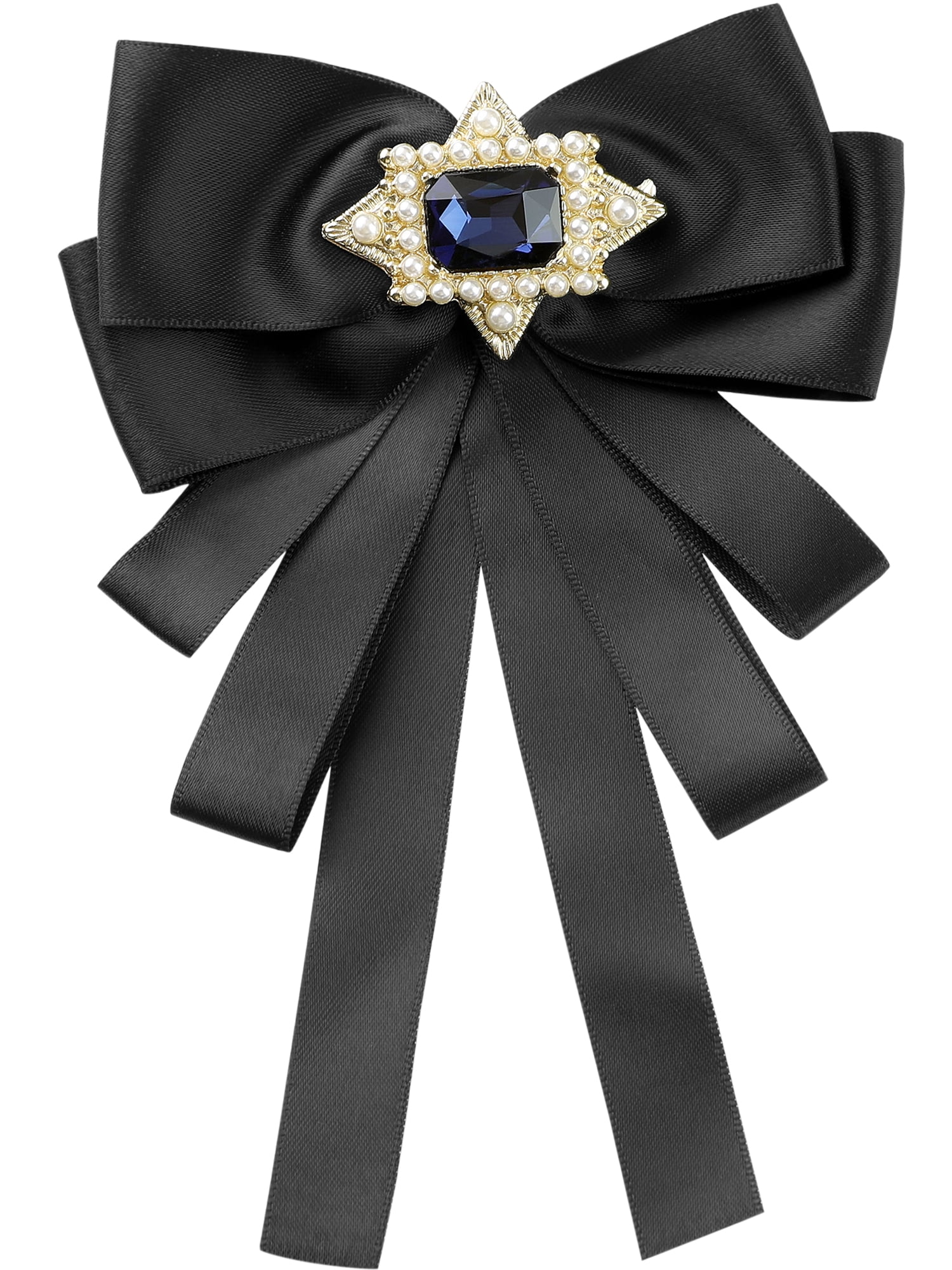 DARING DIVA Women's Big Bowknot Vintage Rhinestone Ribbon Bow Ties ...